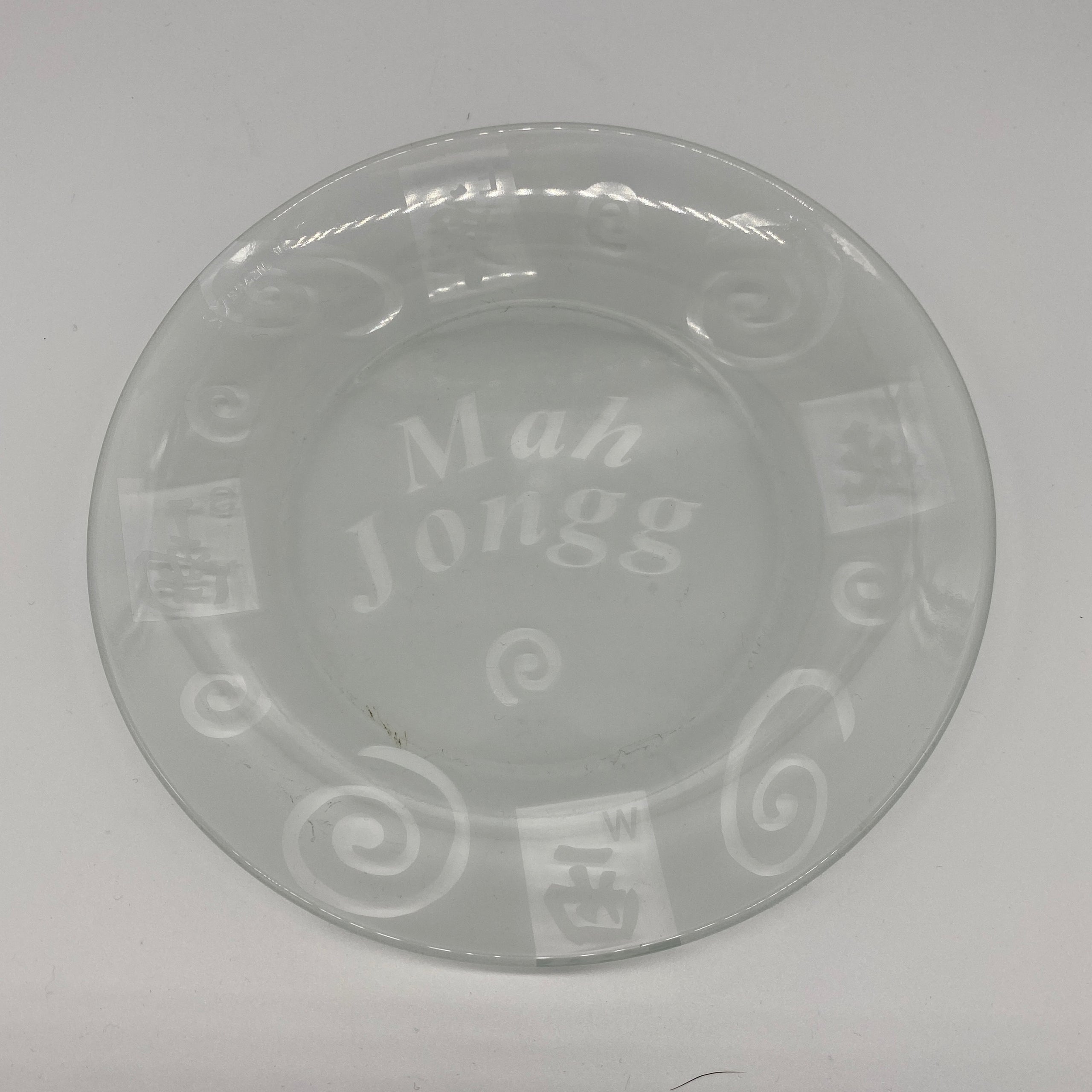 Small Glass Mahjong Plate | Temple Beth Or Judaica Shop