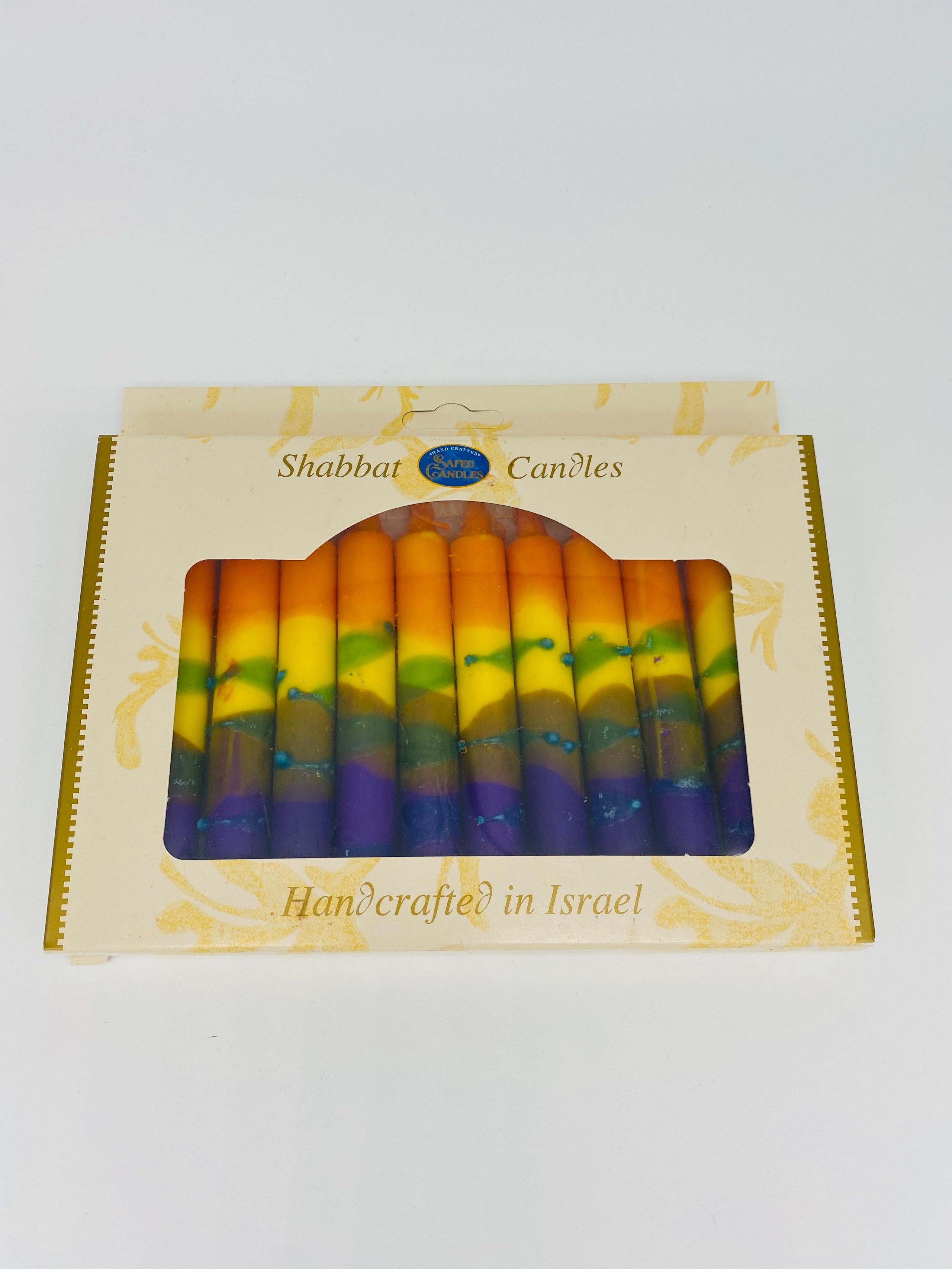 Safed Shabbat Candles - Pack Of 12 | Temple Beth Or Judaica Shop